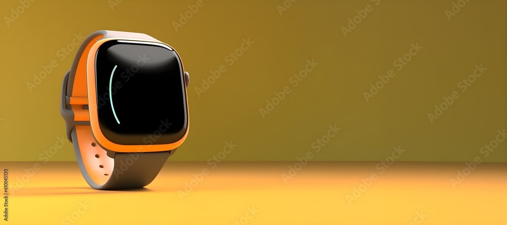 ภาพประกอบสต็อก Isolated Smartwatch on Minimalist Empty Space Background ...