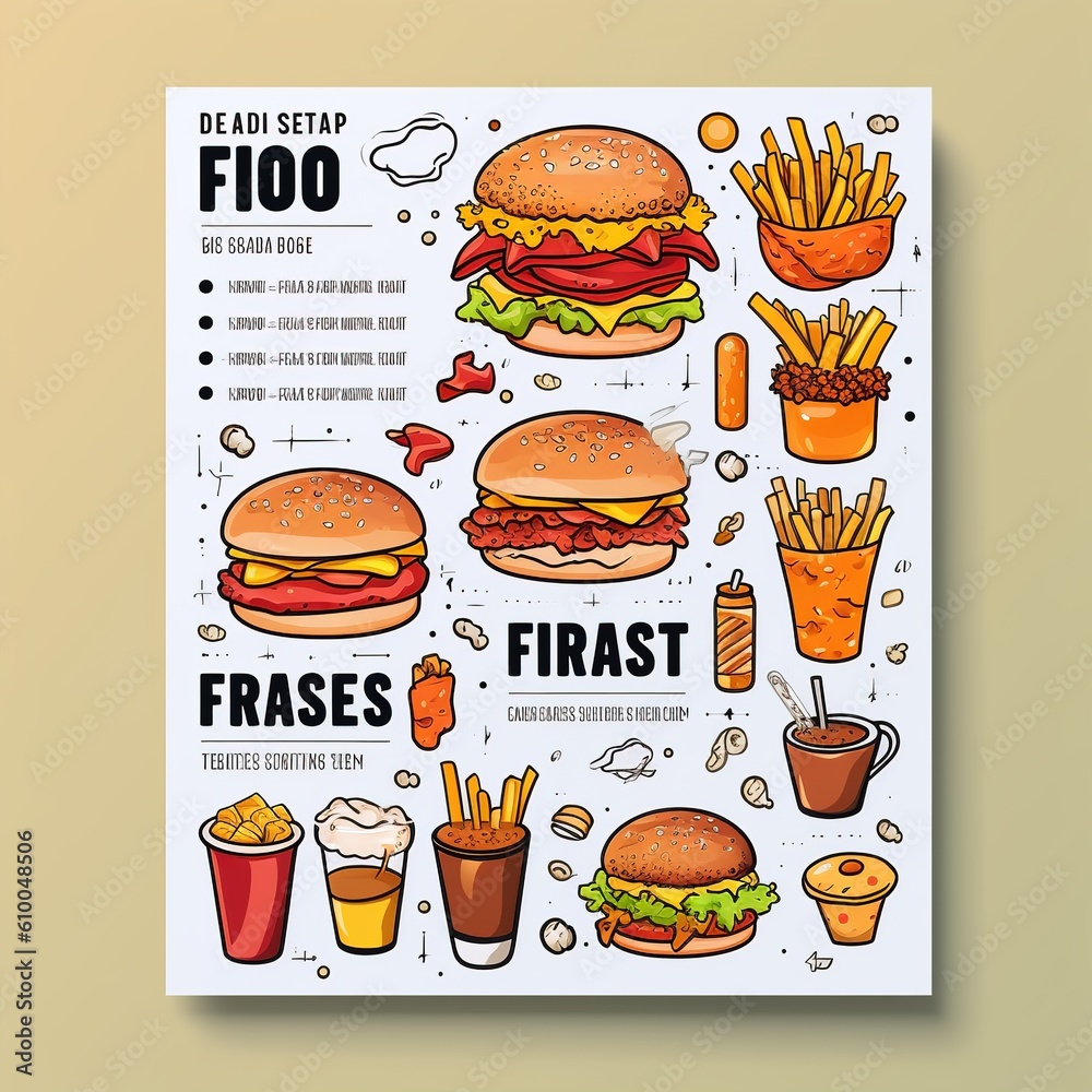 Fast food Flyer poster pamphlet brochure cover design layout template ...