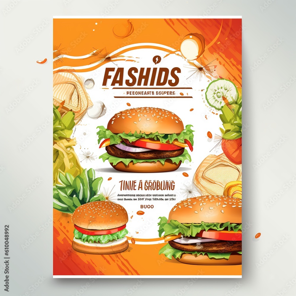 Fast food Flyer poster pamphlet brochure cover design layout template ...