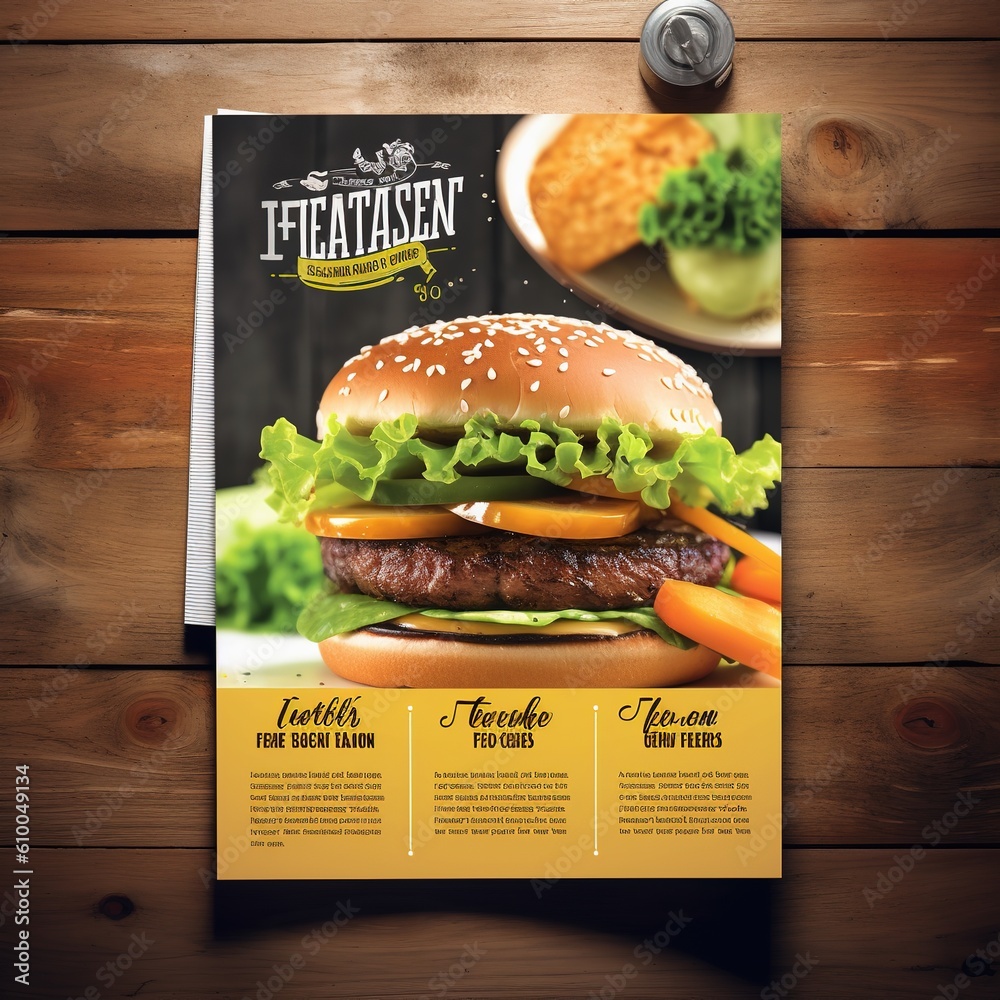 Fast food Flyer poster pamphlet brochure cover design layout template ...