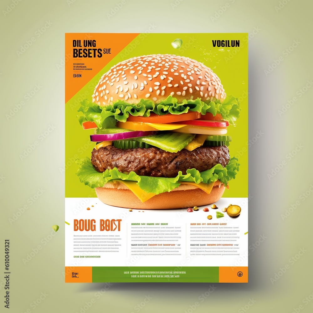 Fast food Flyer poster pamphlet brochure cover design layout template ...