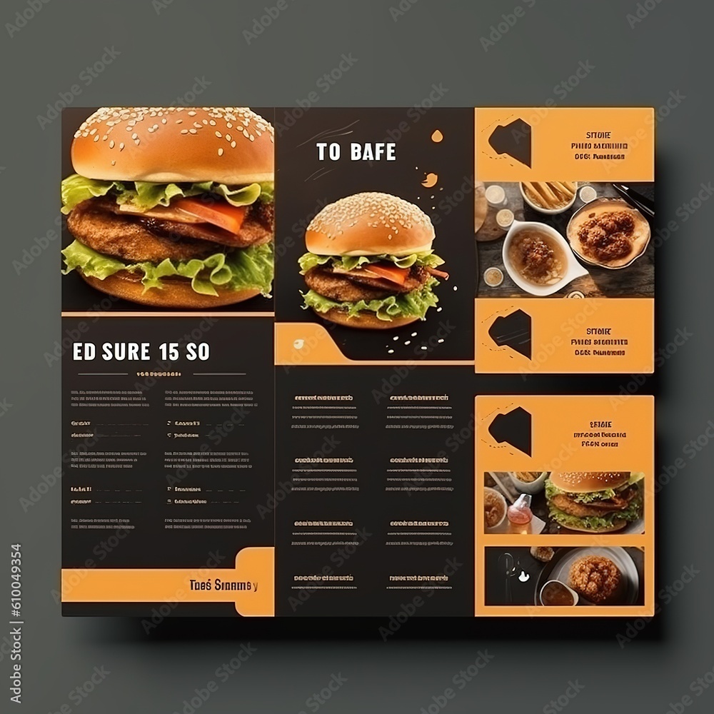 Fast food Flyer poster pamphlet brochure cover design layout template ...