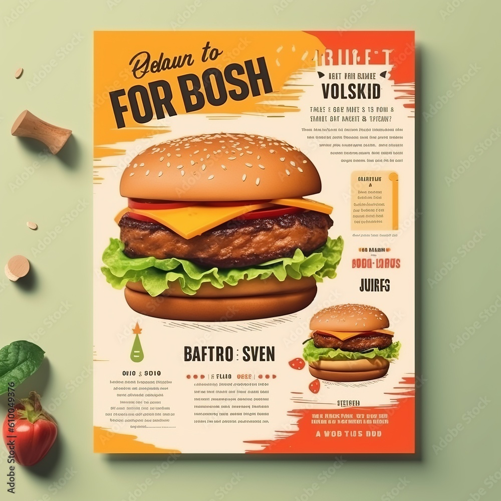 Fast food Flyer poster pamphlet brochure cover design layout template ...