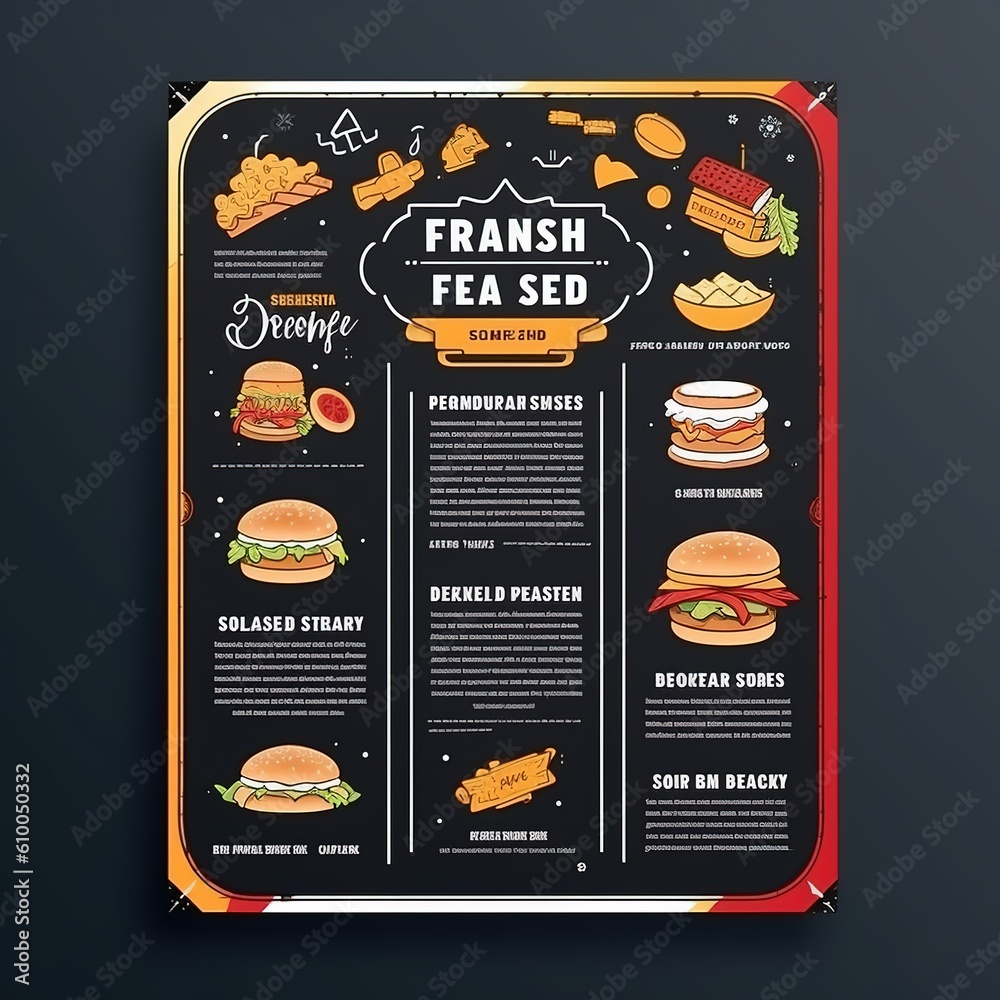Fast food Flyer poster pamphlet brochure cover design layout template ...