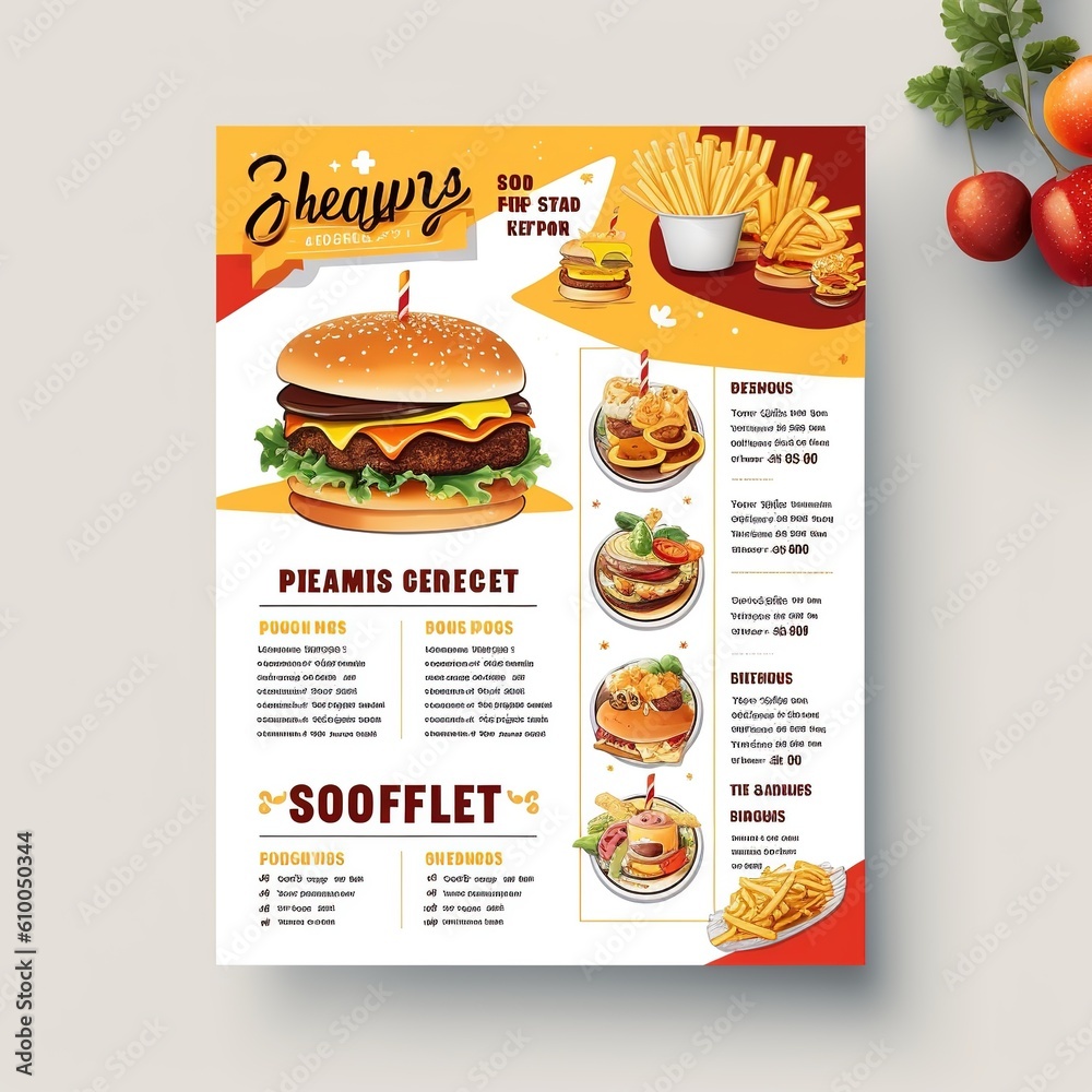 Fast food Flyer poster pamphlet brochure cover design layout template ...