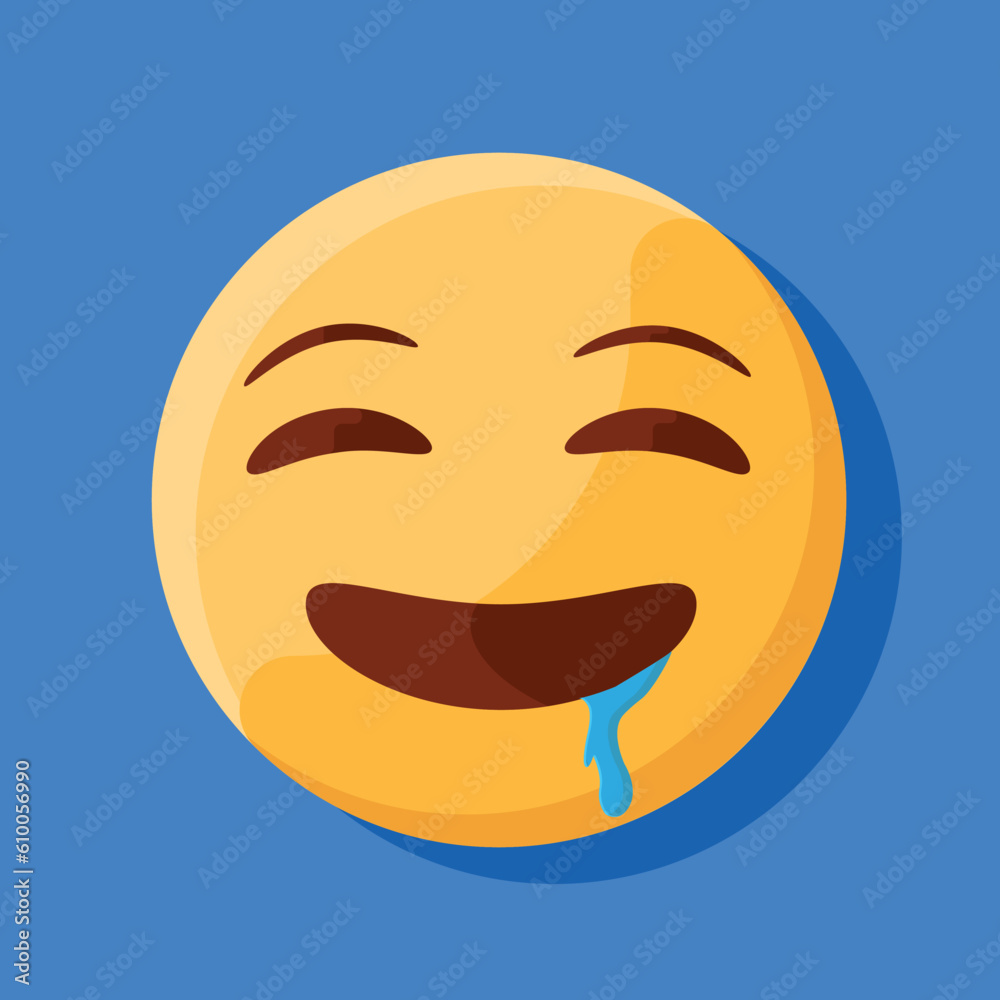 Drooling face emoji Stock Vector | Adobe Stock