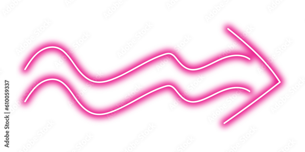 Neon arrow shape png. Glowing pink arrow on transparent background ...