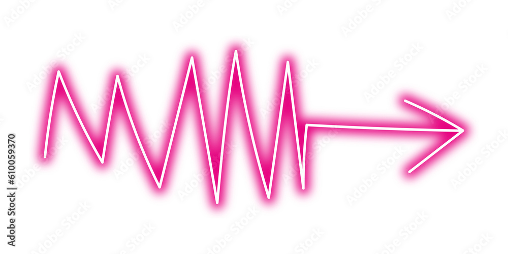 Neon arrow shape png. Glowing pink arrow on transparent background ...