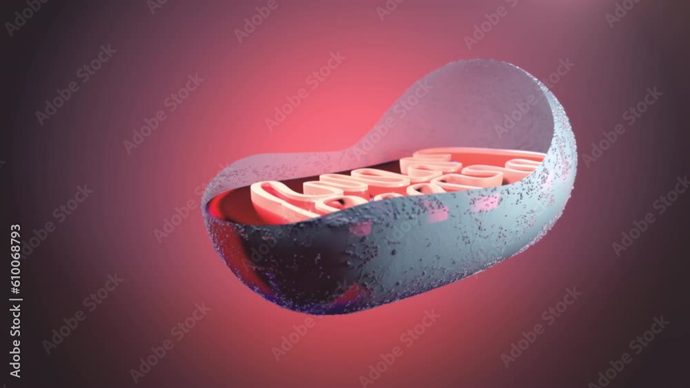 Mitochondria Organelle - cutaway Interior view. A detailed cutaway view ...