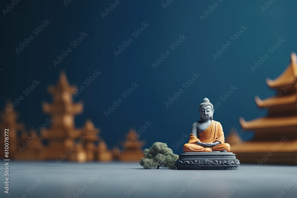A statue of a buddha sitting on top of a table. Generative AI. Buddha ...
