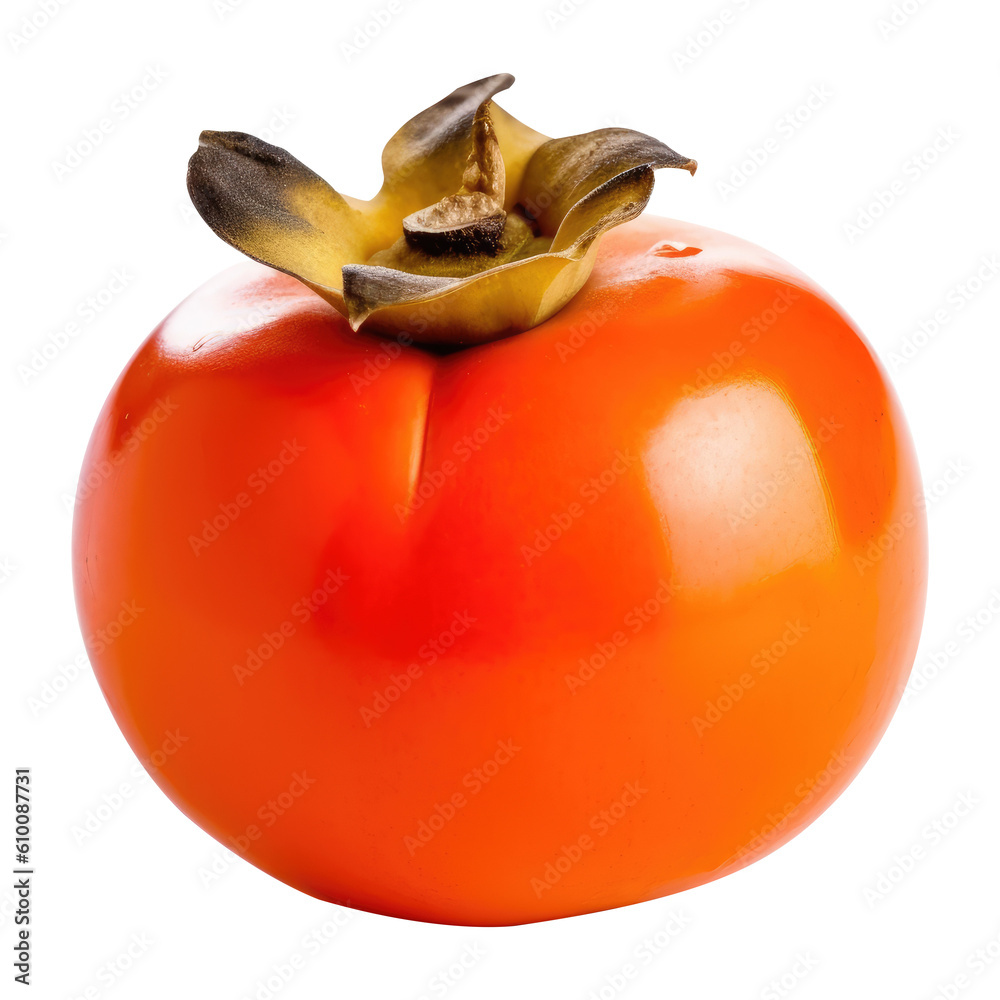 Persimmon isolated on white, transparent background, PNG, generative ai ...