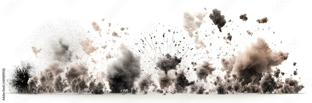 Explosions isolated on white background - Generative AI Stock ...