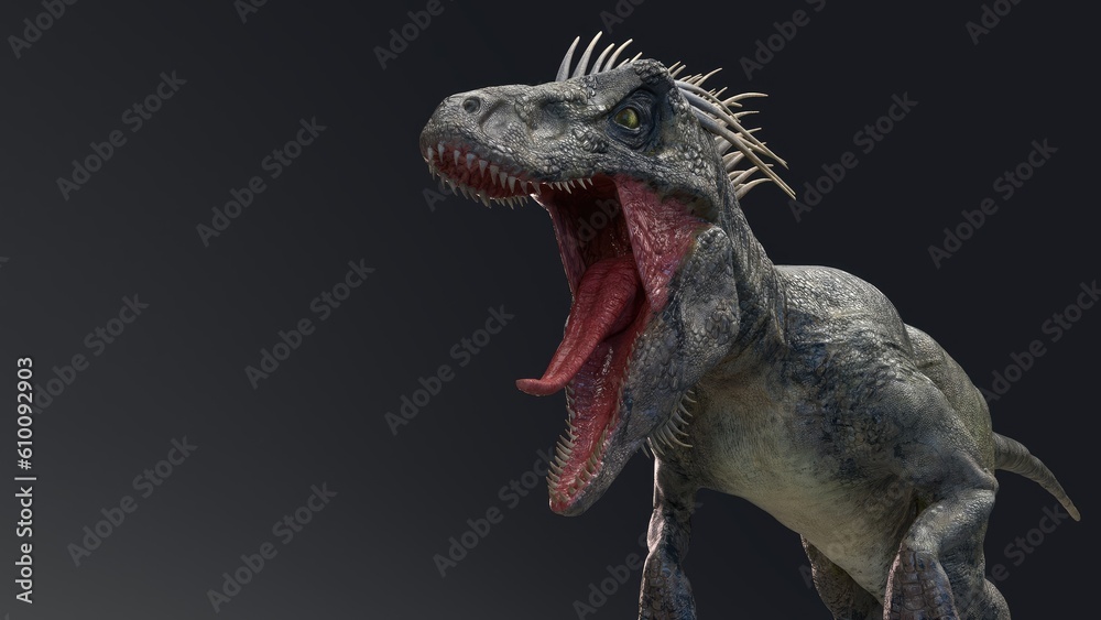 Utahraptor pose render of background. 3d rendering Stock Illustration ...