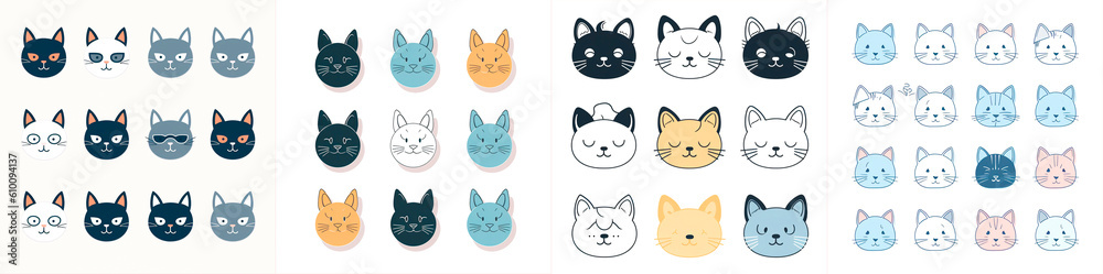 Adorable cat icons to personalize your projects No distracting colors ...