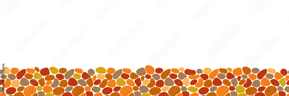 Pebble border frame repeat texture. Cobble stones vector seamless ...