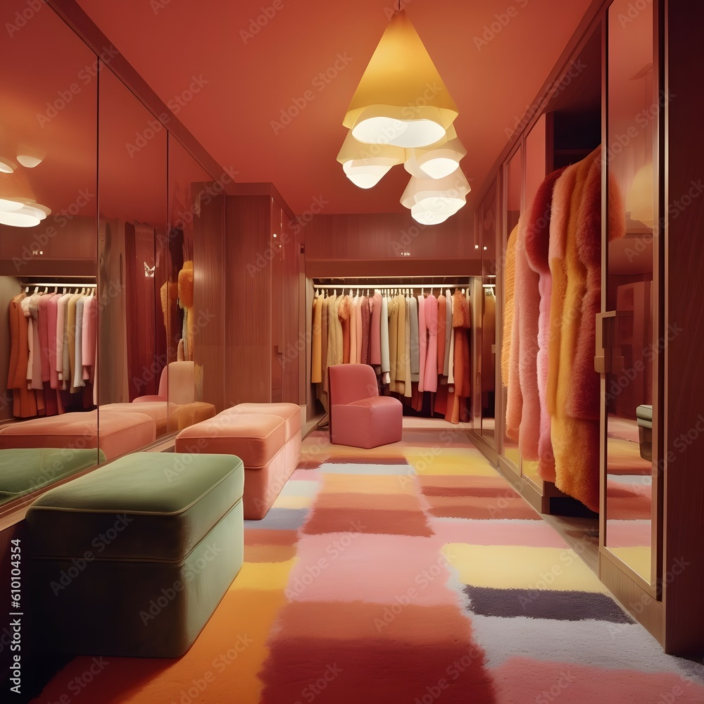 a dressing room,beautiful house interior made of soft pastel wool yarns ...