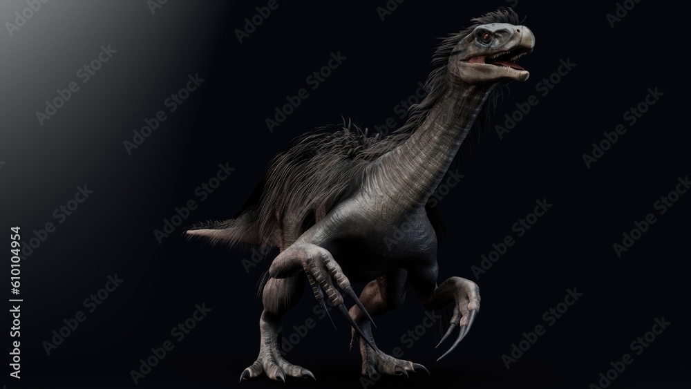 Therizinosaurus pose render of background. 3d rendering Stock ...