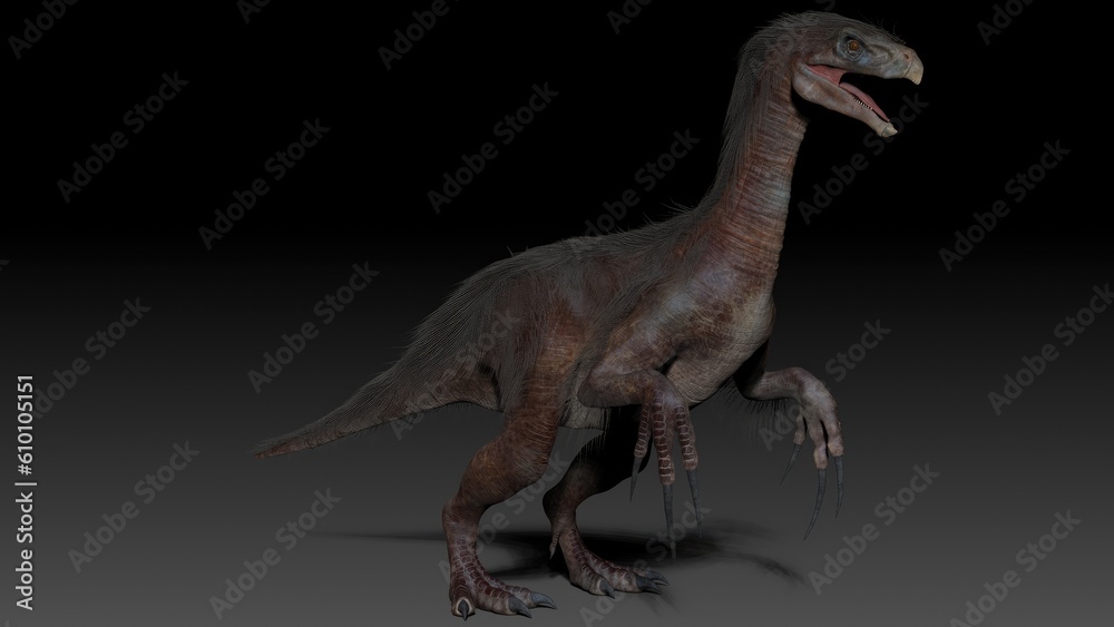 Therizinosaurus pose render of background. 3d rendering Stock ...