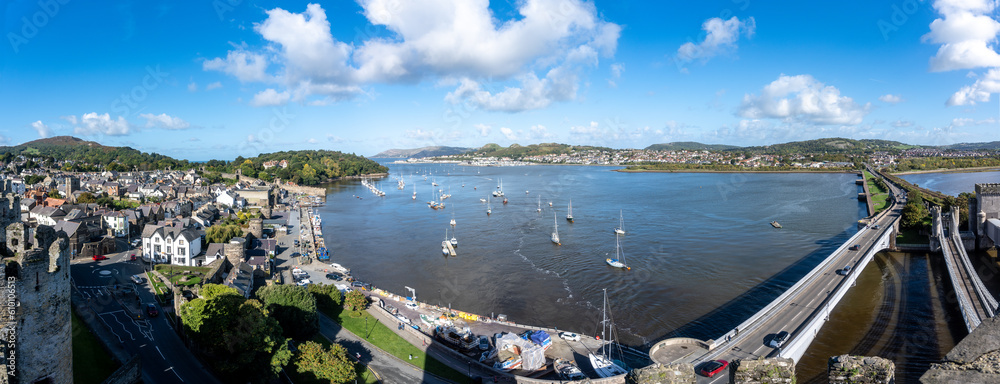 Conwy, North Wales, United Kingdom: Conwy Castle fortification built by ...