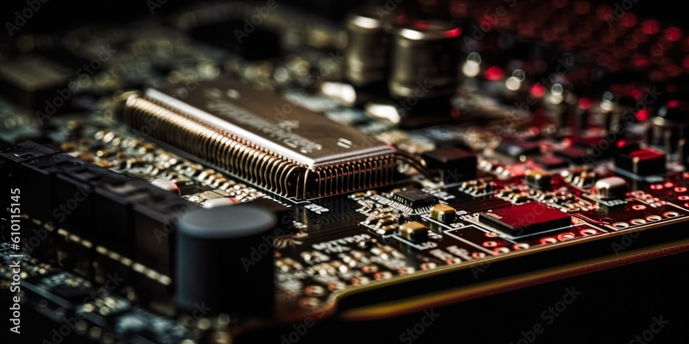 Technology background with motherboard chipset components. Computer ...