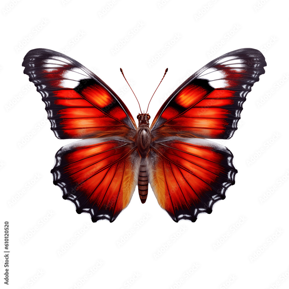 Butterfly isolated on transparent background, beautiful red butterfly ...