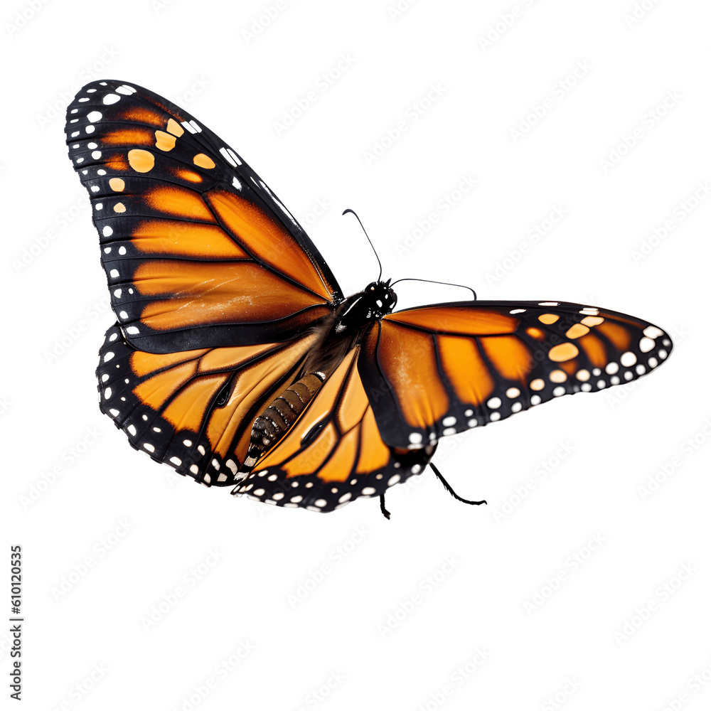 Butterfly isolated on transparent background, beautiful monarch ...