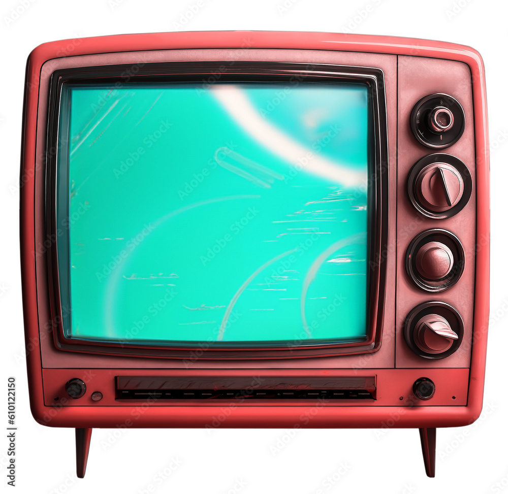 ai generated oldschool retro TV monitor from the past with blank screen ...