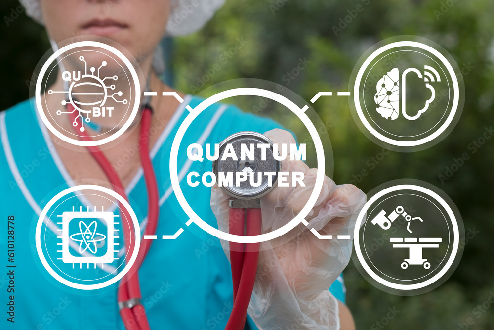 Doctor using virual touchscreen sees text: QUANTUM COMPUTER. Quantum ... Doctor using virual touchscreen sees text: QUANTUM COMPUTER. Quantum ...