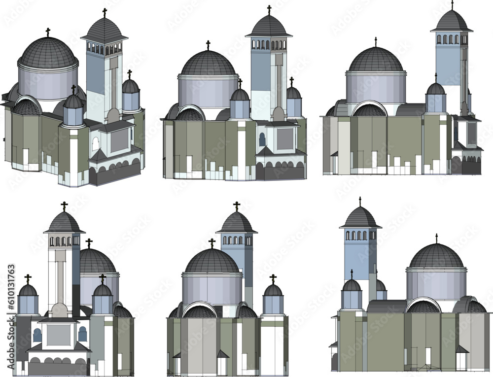 Vector illustration cartoon sketch of holy traditional church with ...