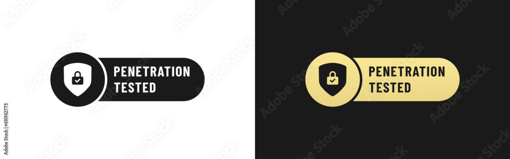 Penetration testing label or Penetration tested label vector isolated ...