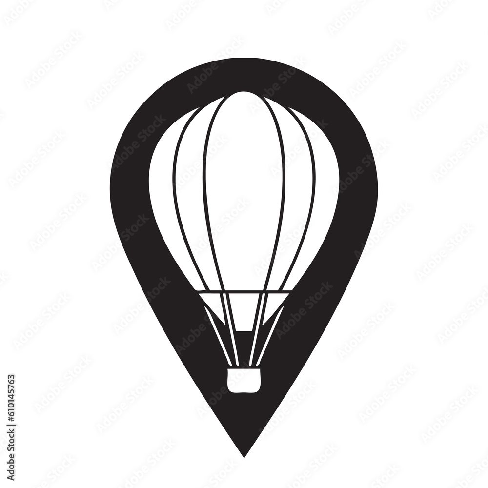 Hot air balloon map sign Stock Vector | Adobe Stock
