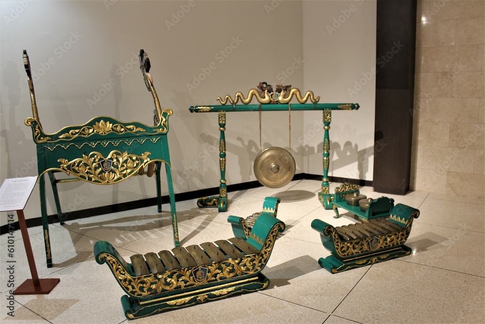 jakarta, indonesia-23 april 2023 : gamelan musical instruments ...