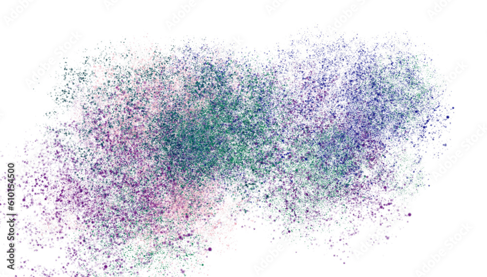 Multi color particles explosion. colorful dust splatter on transparent ...