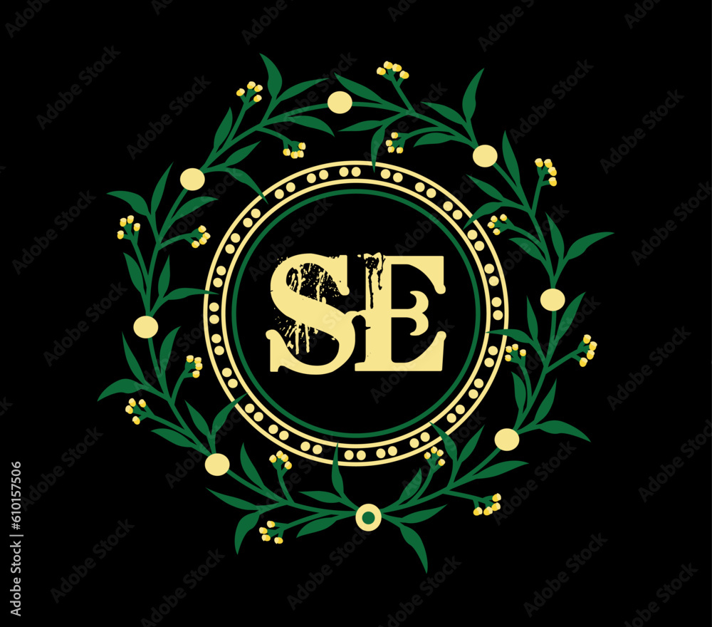 SE letter logo design with a circle shape. SE circle and cube shape ...