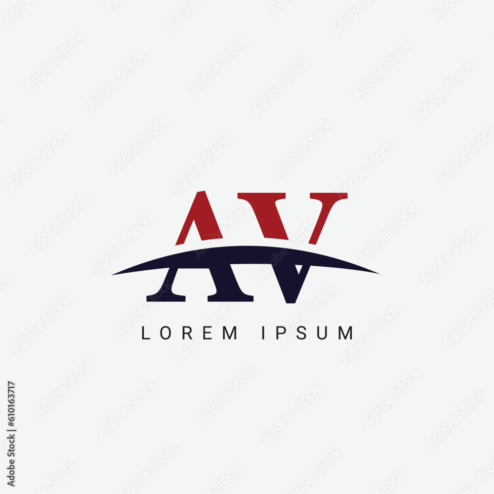 Initial A V, AV Letter Logo design vector template, Graphic Symbol for ...