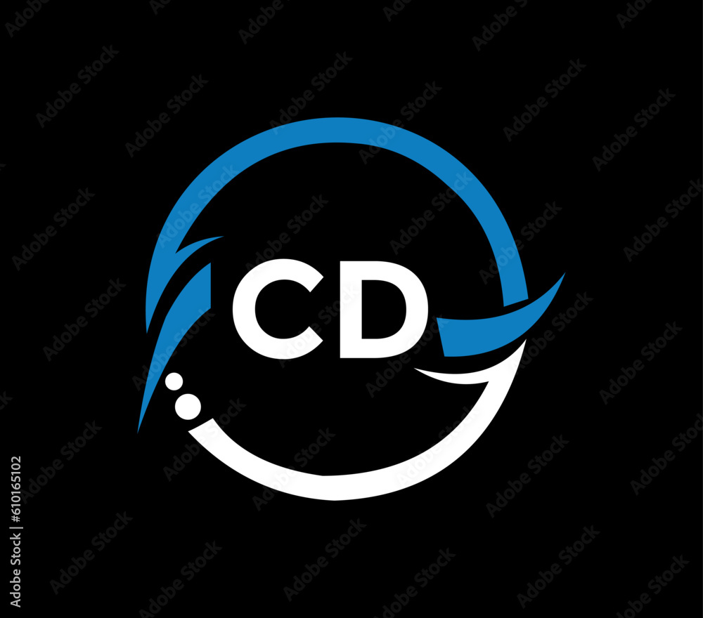 CD letter logo design with a circle shape. CD circle and cube shape ...