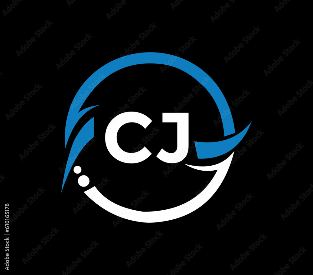 CJ letter logo design with a circle shape. CJ circle and cube shape ...