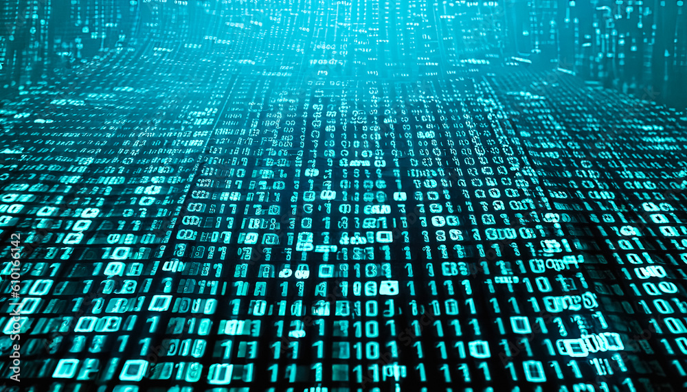 Technology abstract Digital binary code matrix background. Connection ...