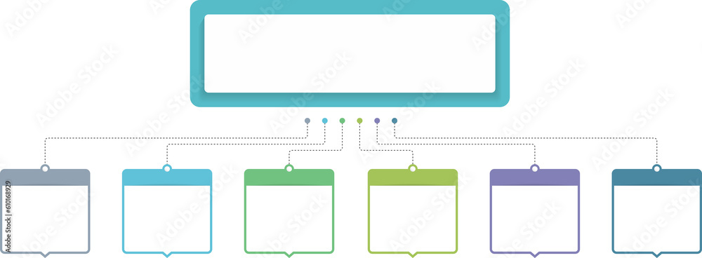 Infographic template with main title and 6 steps or options Stock ...