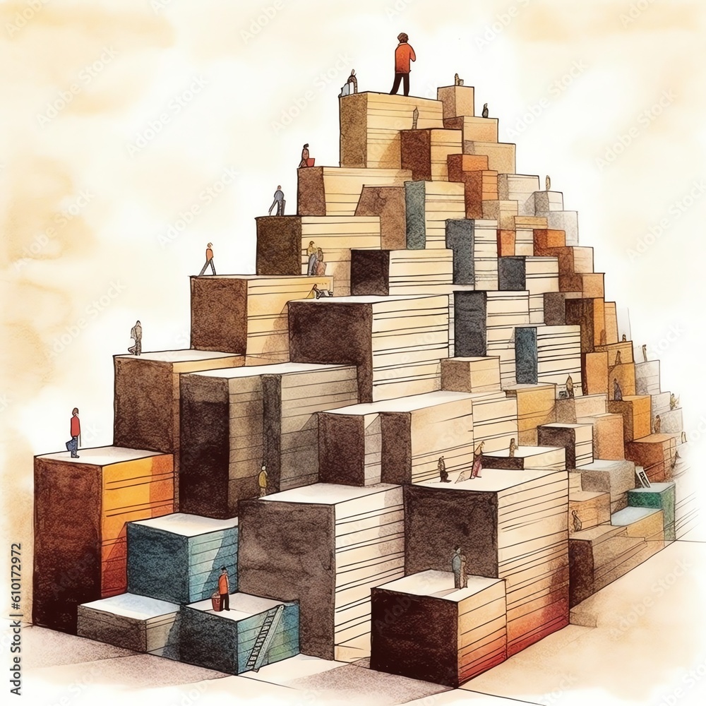 A visual representation of inequality, showcasing people climbing a ...