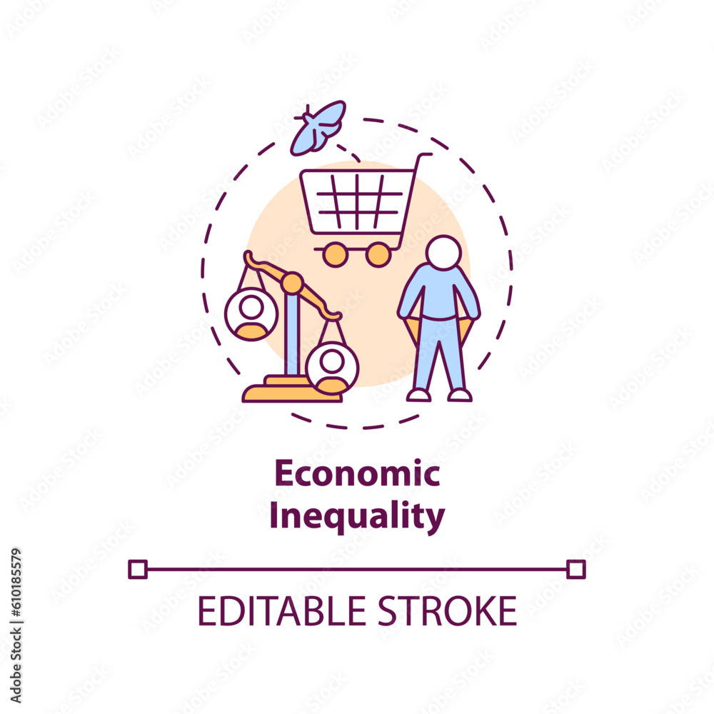 Economic Inequality Concept Icon Basic Need Income Disparity Social Difference Financial