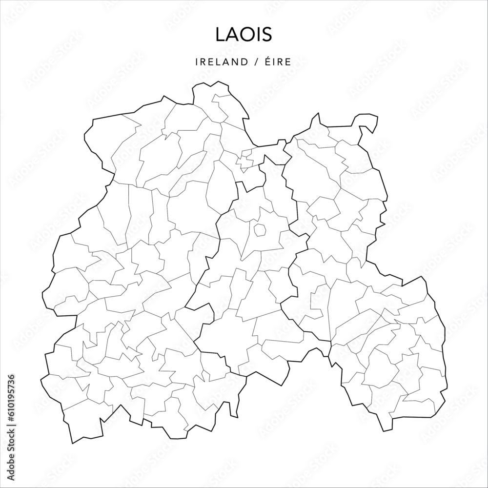 Fototapeta mapa świata dla dzieci Vector Map of County Laois (Countae ...