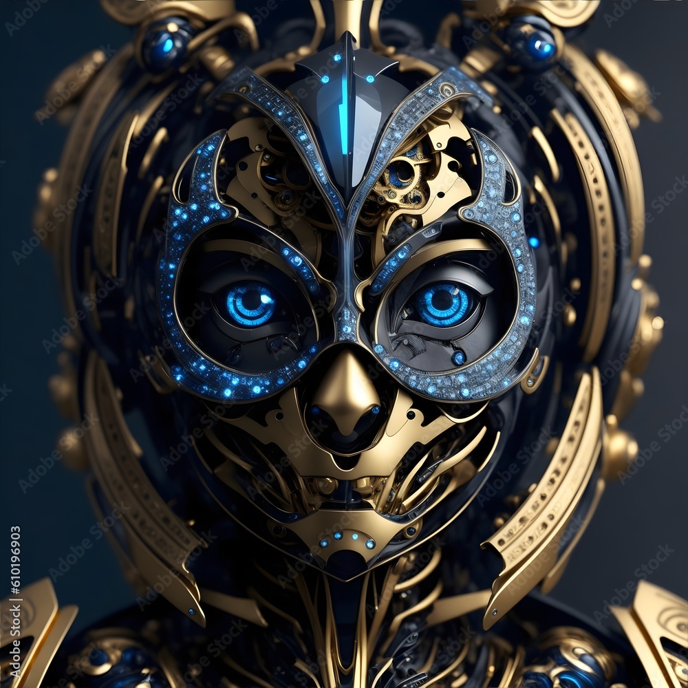 venetian mask, humanoid, gold metal Stock イラスト | Adobe Stock