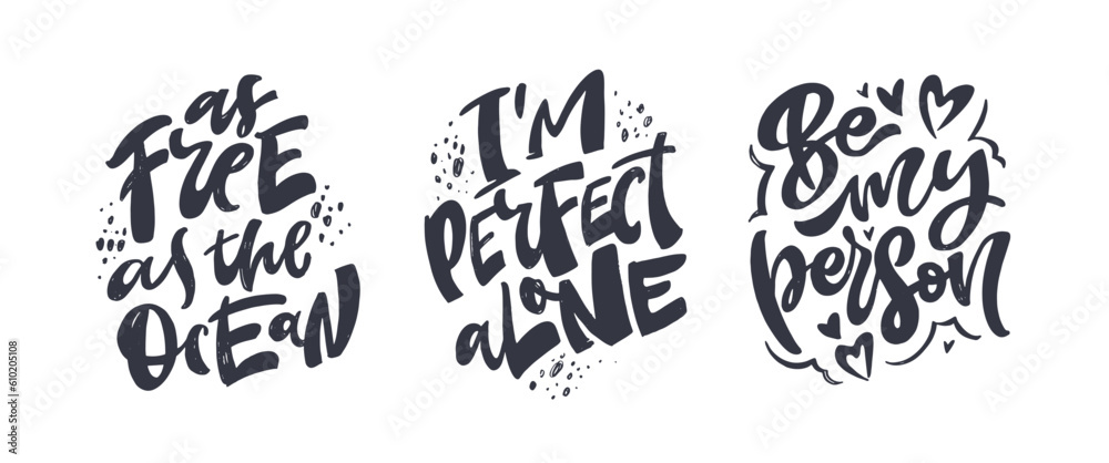 Funny and beautiful hand drawn motivation lettering quote in modern ...