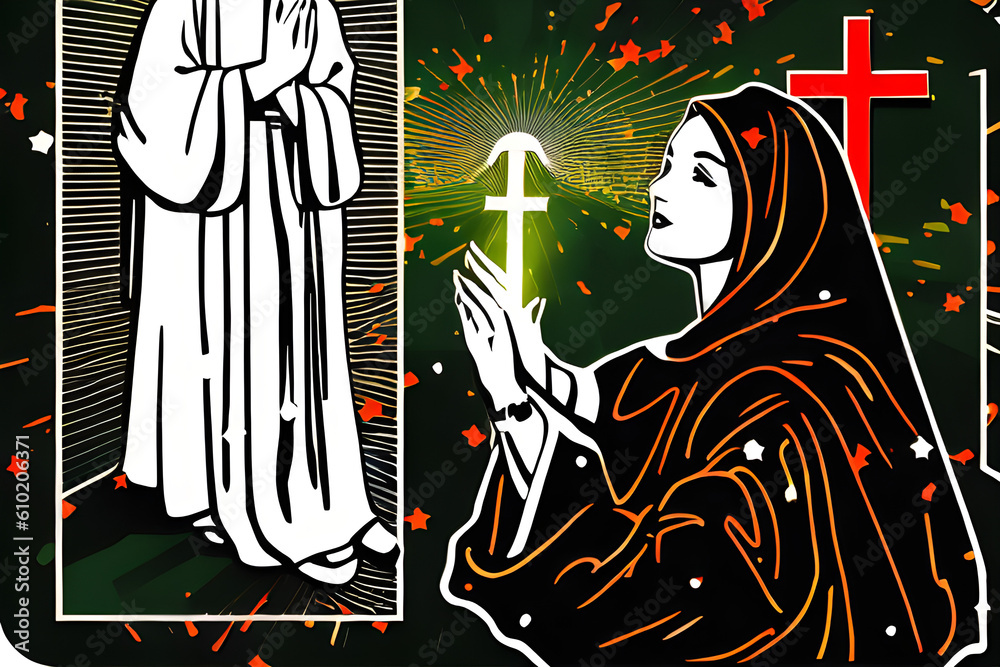 Faith At Play: Nun sister praying to Christ holy crucifix in the ...