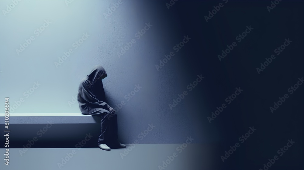 ภาพประกอบสต็อก Concept of depression and mental health issues ...