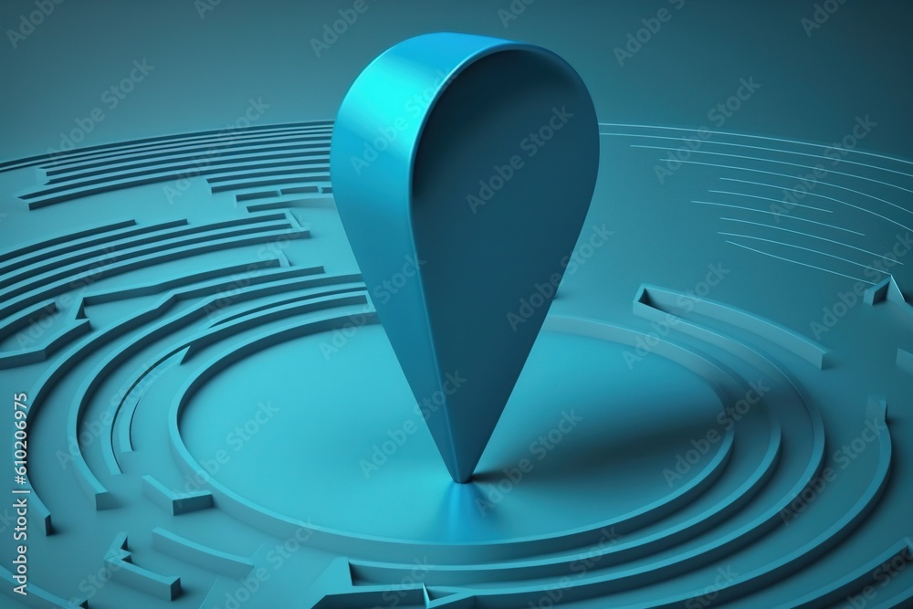 Blue location symbol pin icon sign or navigation locator map travel gps ...