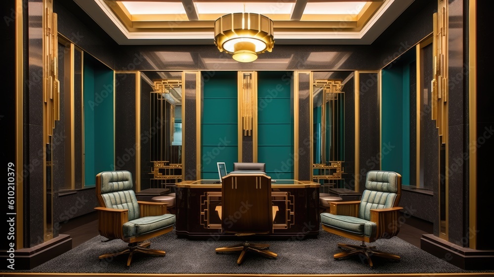 Inspiring office interior design Art Deco style Corporate Office with ...