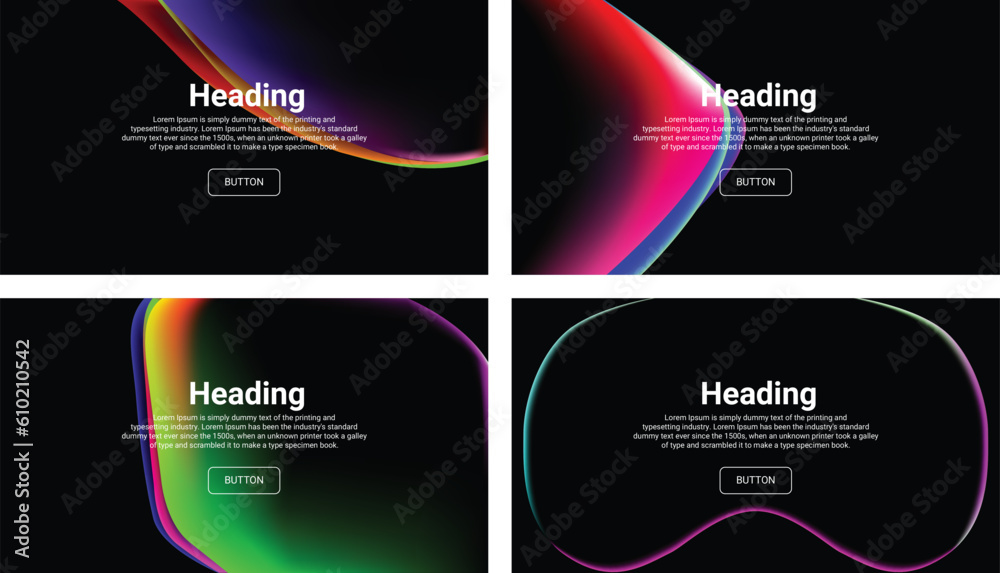 Set of apple Landing page designs with their gradient animation ...