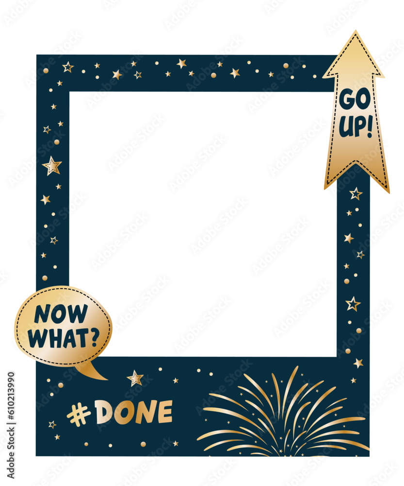 Graduation party photo booth props. Frame fireworks and Congrats grad ...